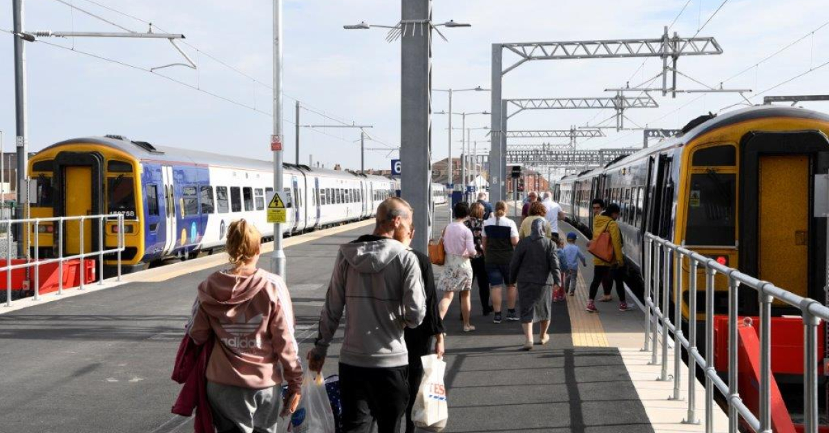 First electric commuter train runs from Blackpool North station ...